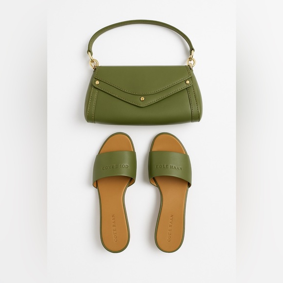 Cole Haan | Bags | Cole Haan Trinity Olive Green Leather Shoulder Bag ...